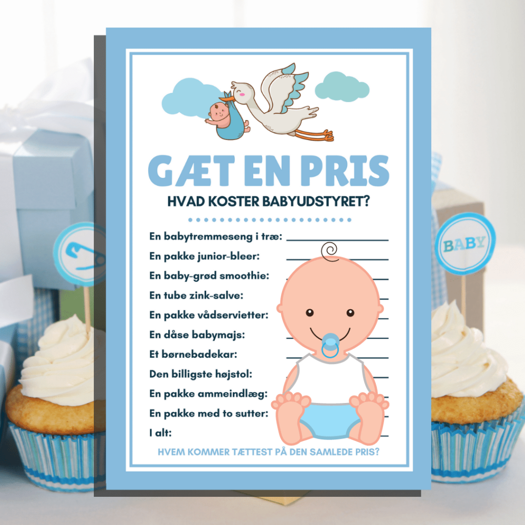 7 sjove spil til babyshower - blå - Lou Noire