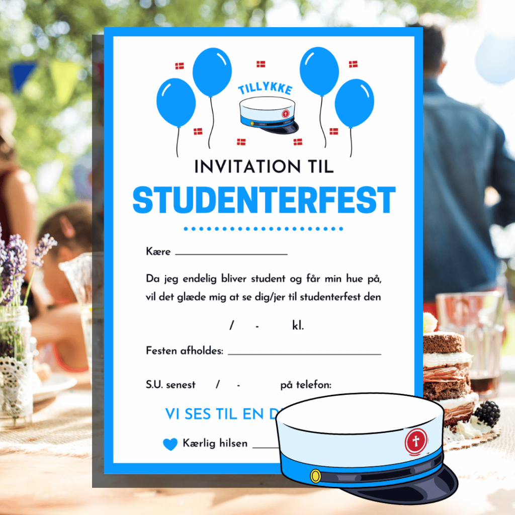8 sjove spil og invitation til studenterfest - hf - Lou Noire