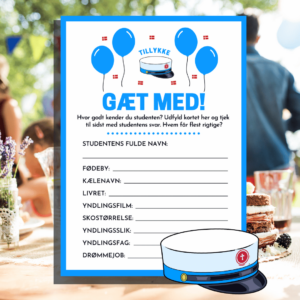 8 sjove spil og invitation til studenterfest - hf - Lou Noire